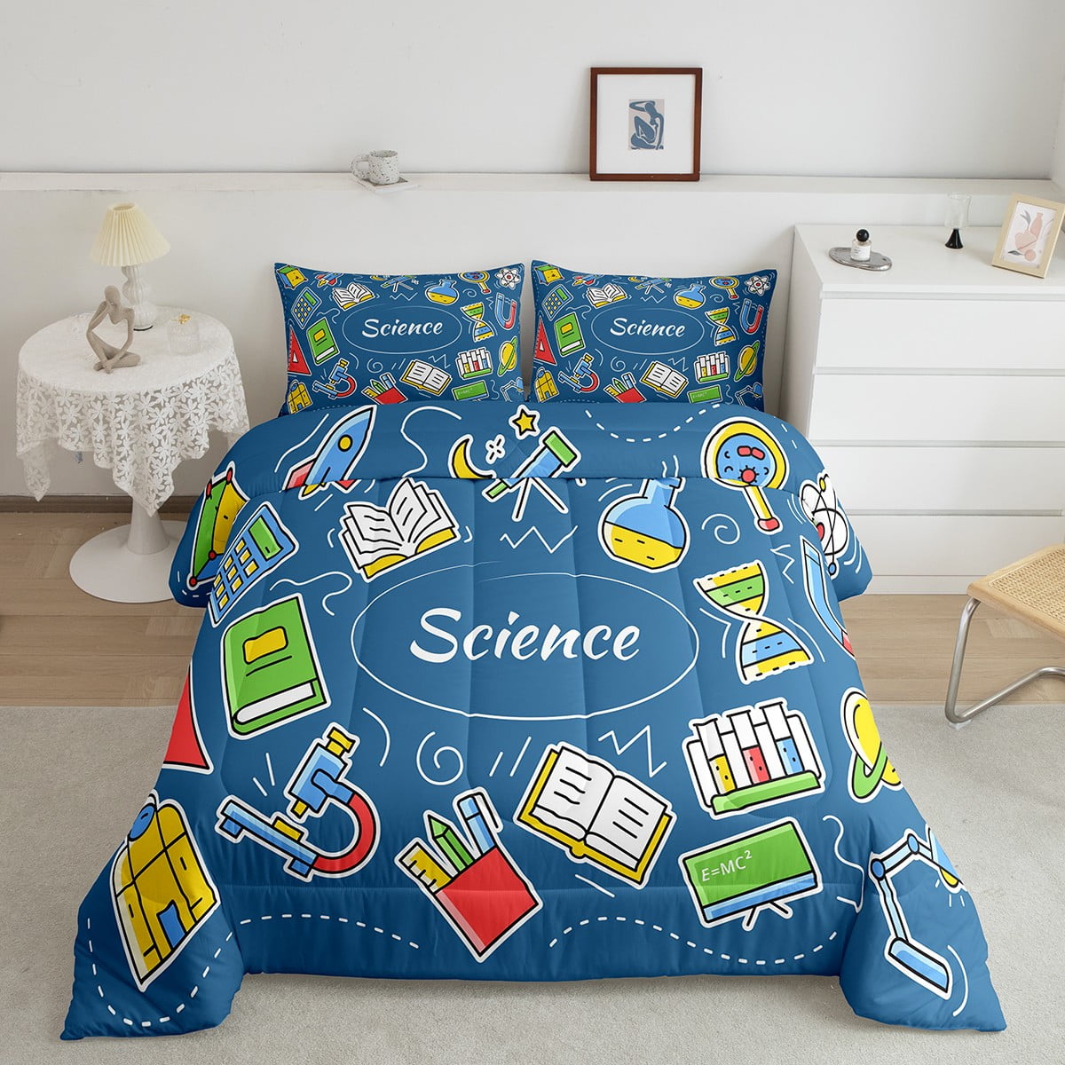 Science Theme Comforter Set Queen Science Formula Bedding for Boys ...