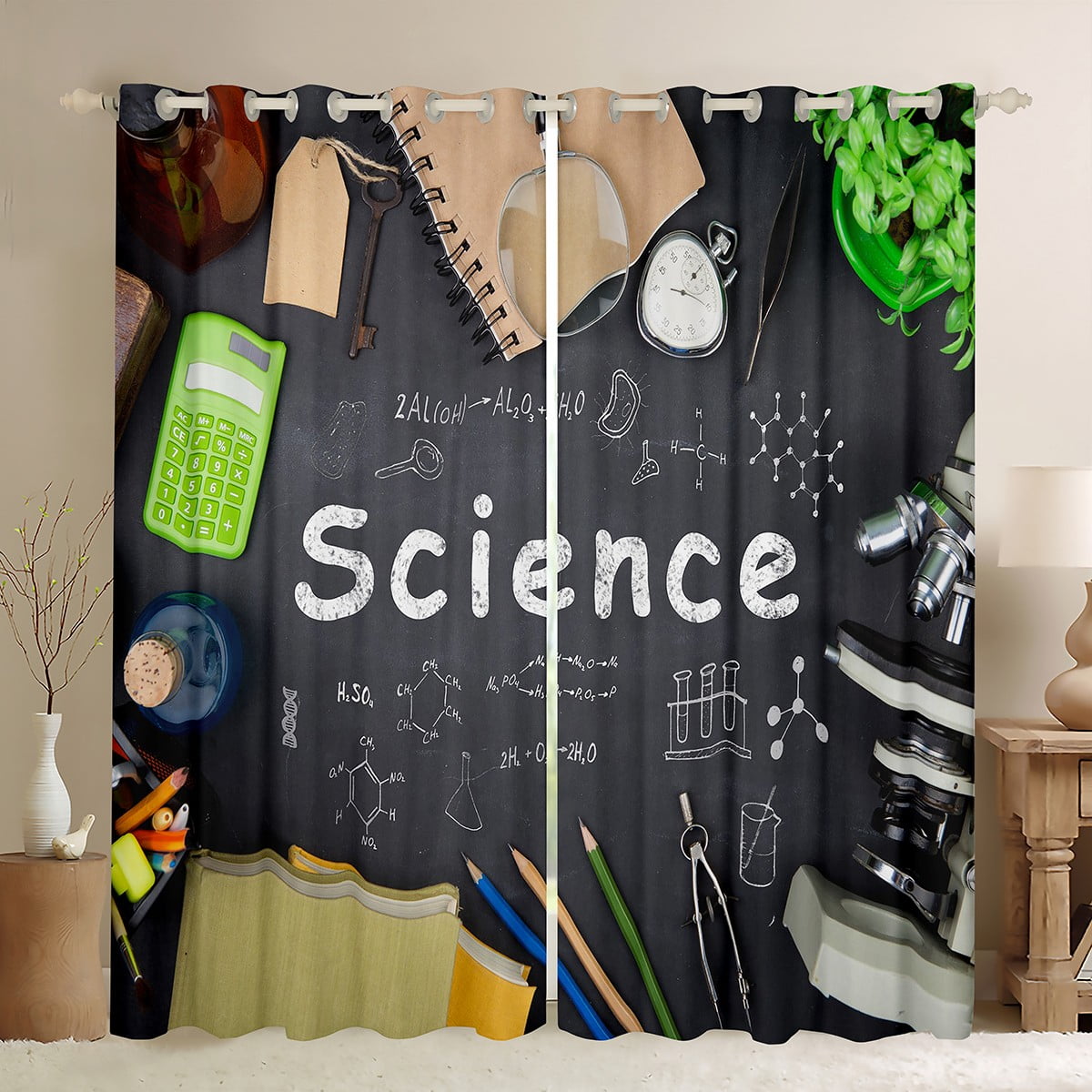 Science Theme Curtains Back to School Gifts Math Geometry Science ...