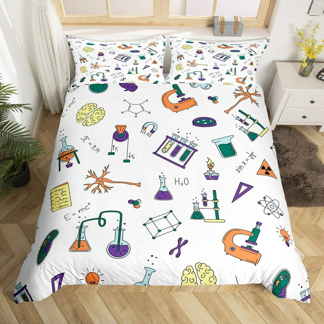 Science Theme Duvet Cover Full Size Science Formula Bedding Set Math ...