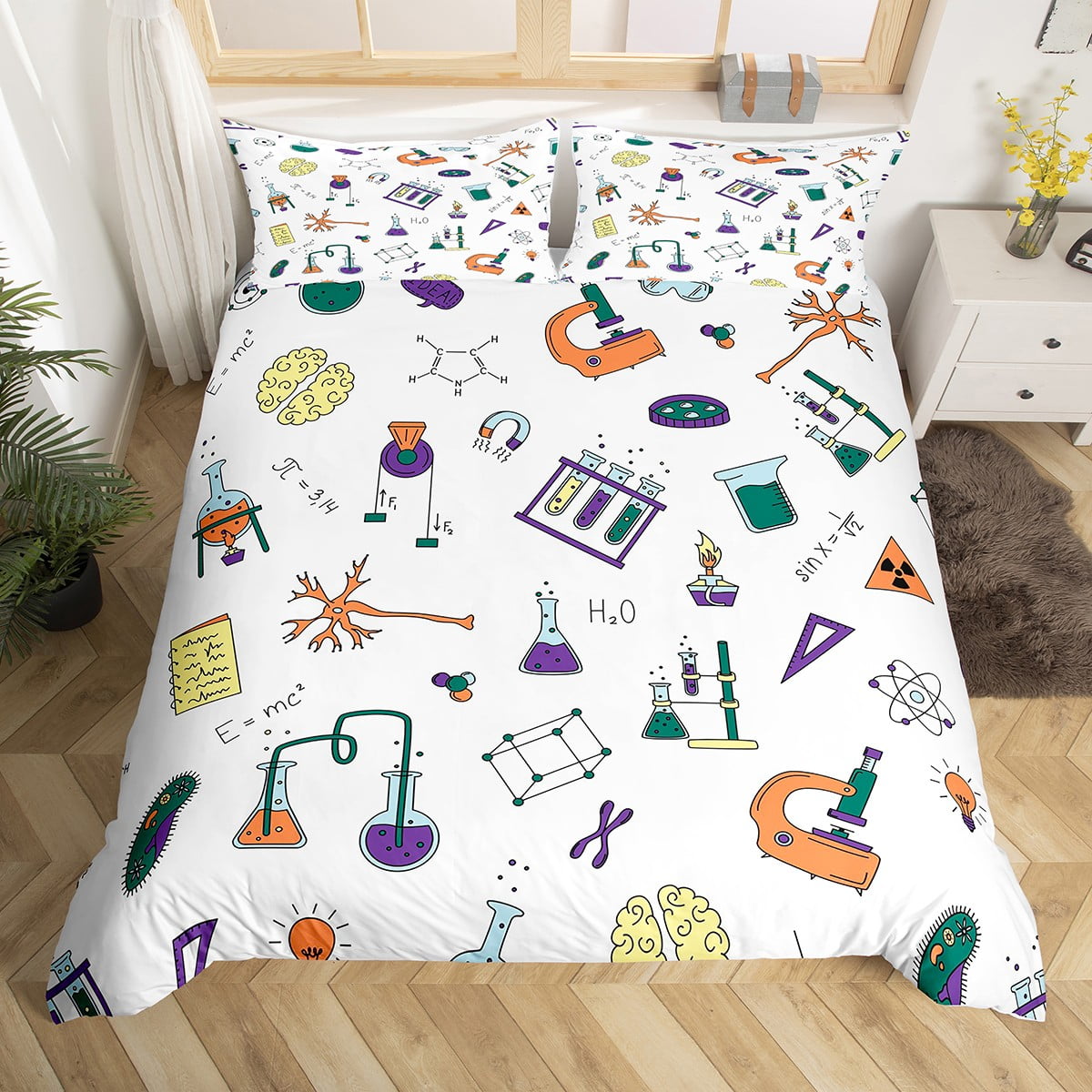 Science Theme Duvet Cover Queen Size Science Formula Bedding Set Math ...