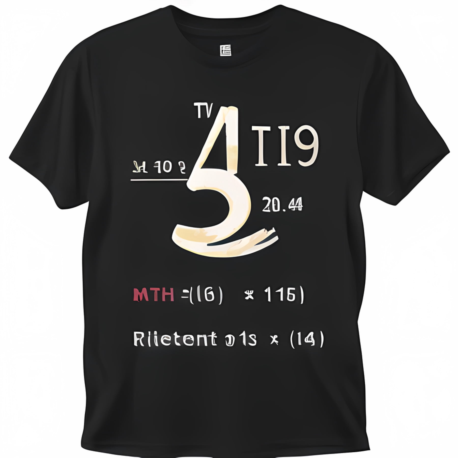 Science Themed T-Shirt Design with MaThemeatical Symbols on Black ...