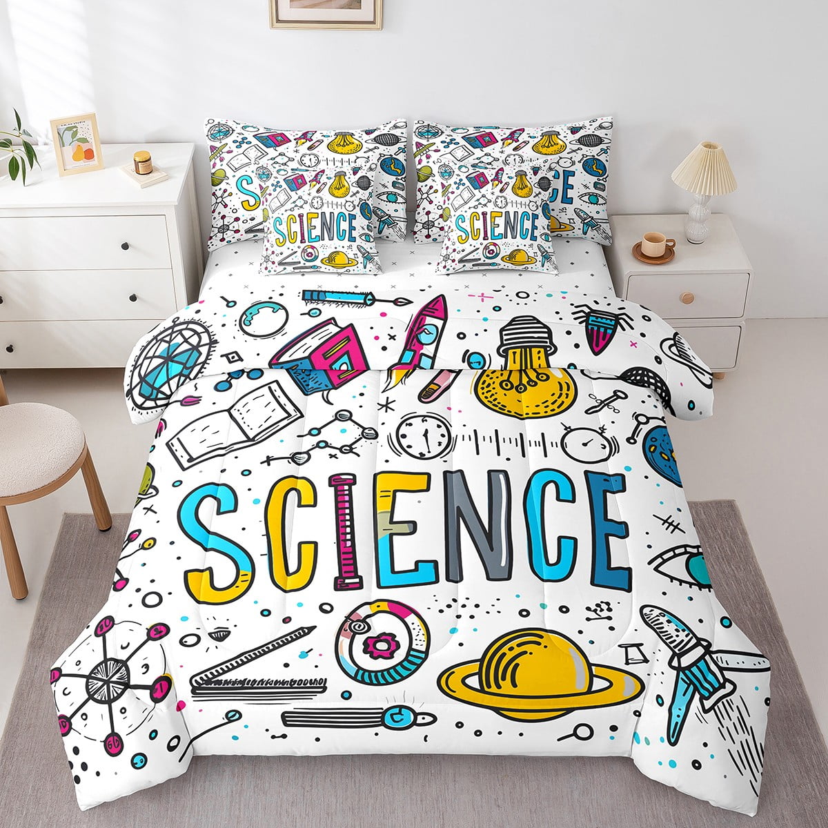 Science Twin Comforter Set,Physical Chemistry Math 7 Pieces Bed in a ...