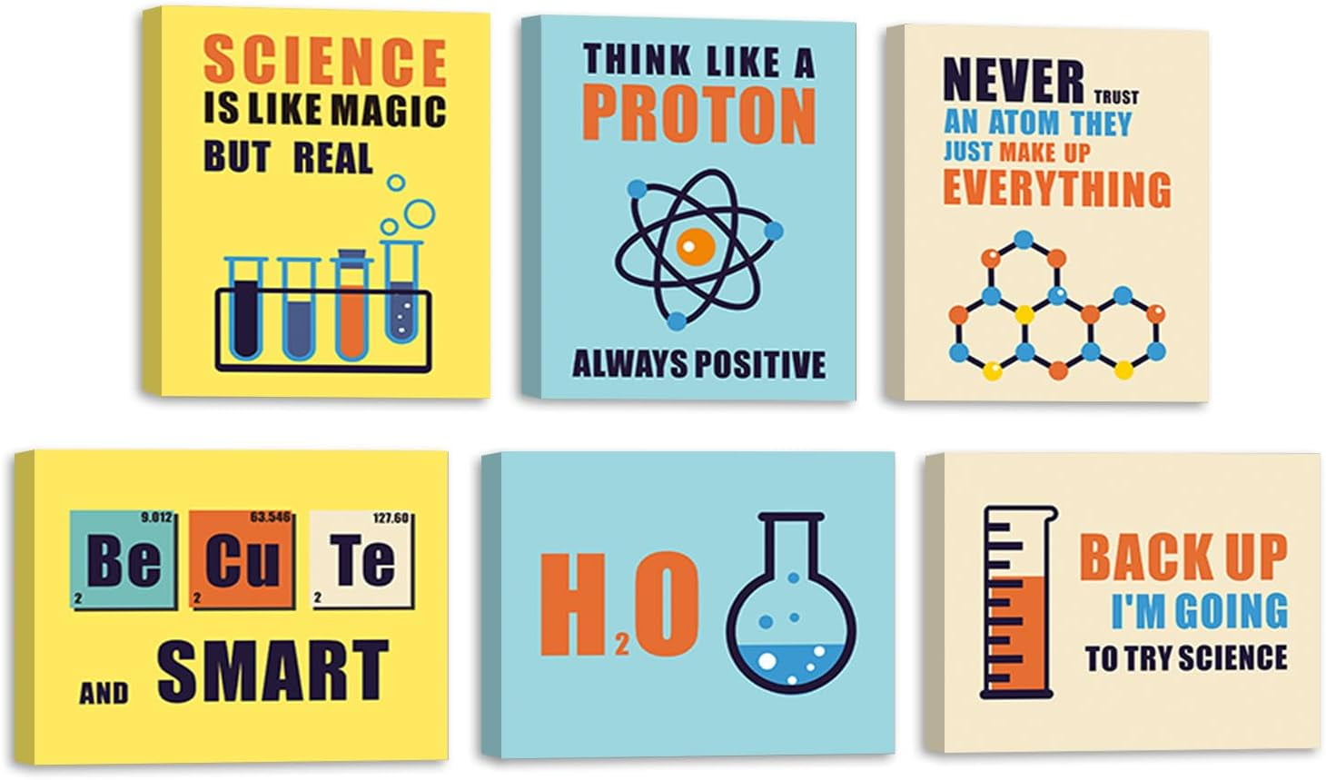 Science Wall Art For Classroom, Chemical Middle School Decor, Set Of 6 ...
