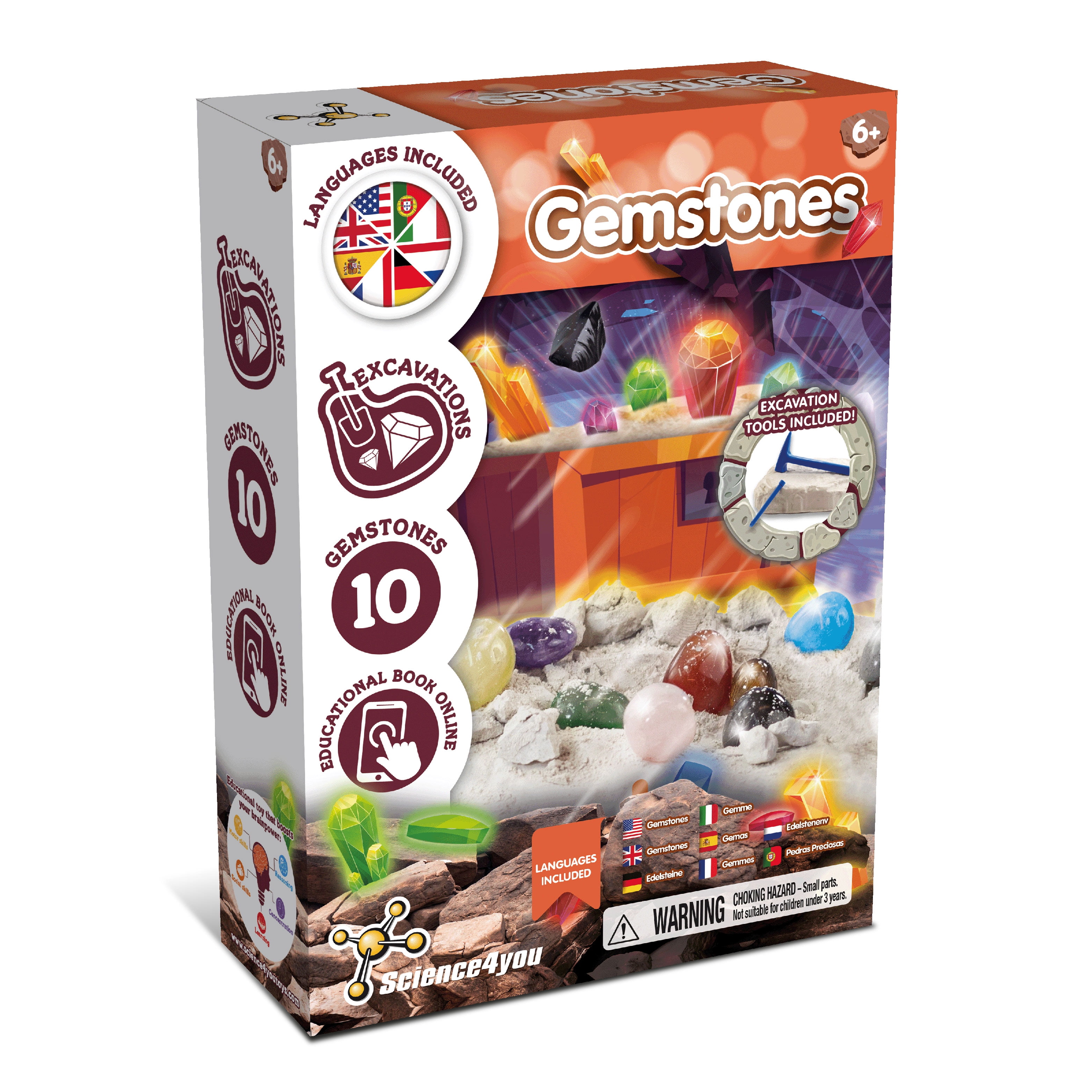Science4you Gemstone Dig Kit for Kids – Learn About Gemstones ...