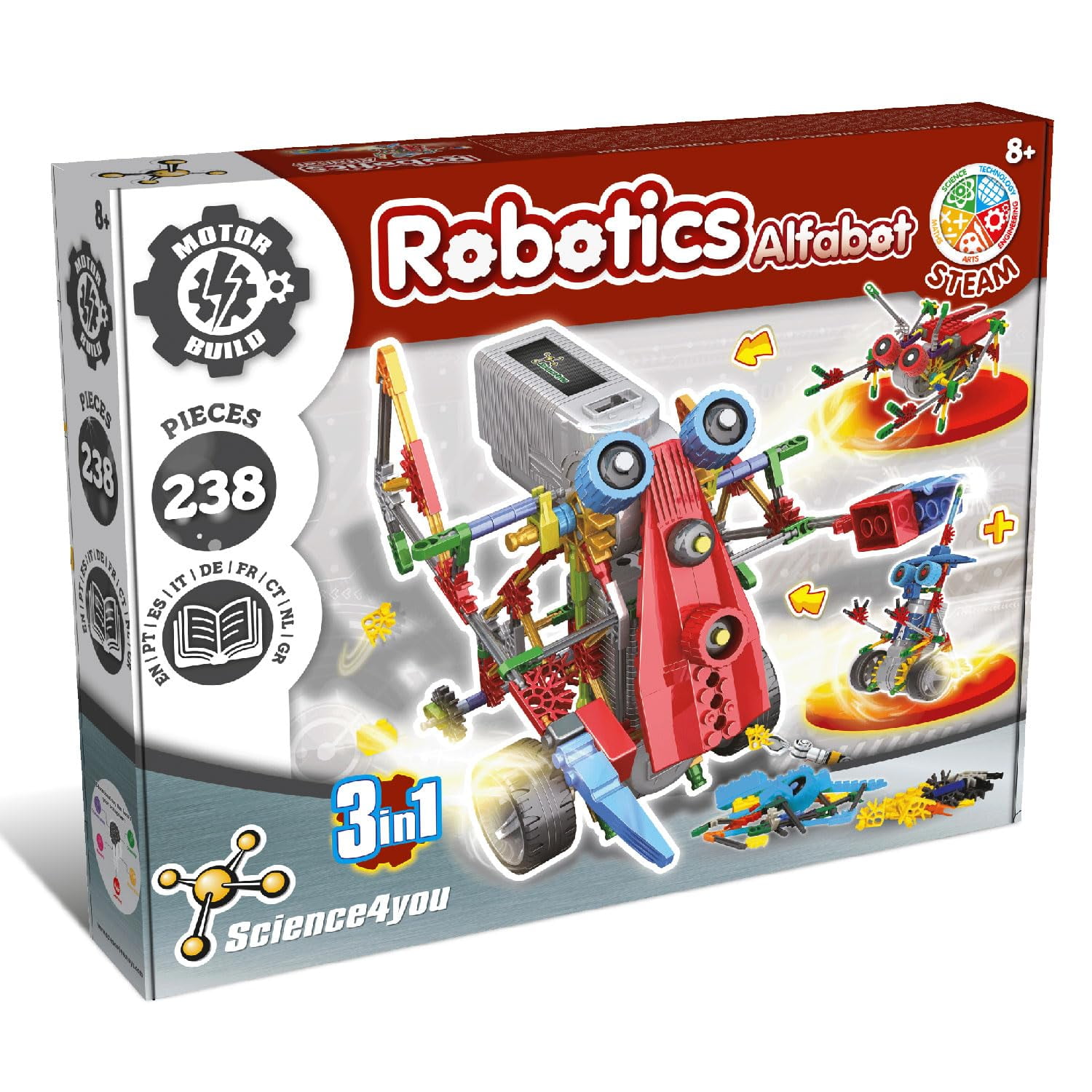 Science4you Robotics Alfabot - OIF8 Robot Building Kit for Kids, 238 ...