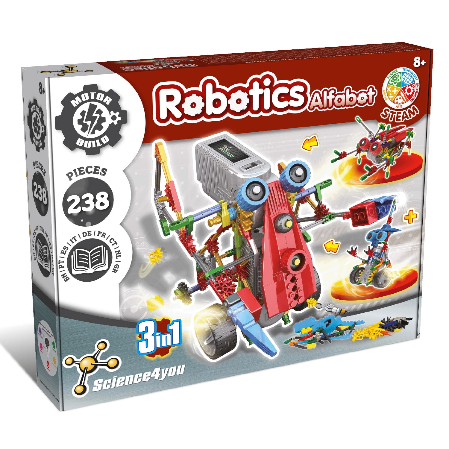 Science4you Robotics Alfabot - Robot Building Kit for Kids, 238 Pieces ...