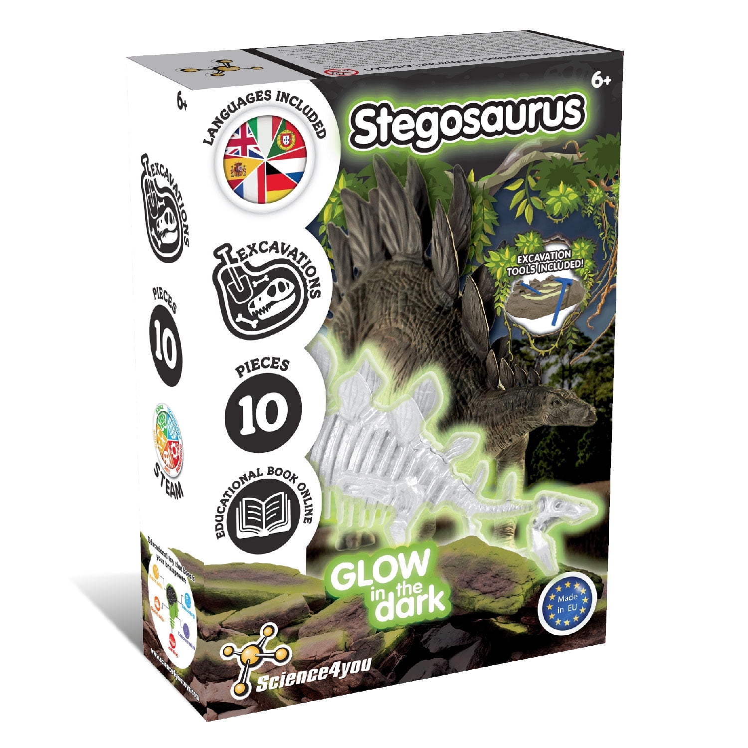 Science4you Stegosaurus Fossil Digging Kit for Kids - Dinosaur Fossil ...