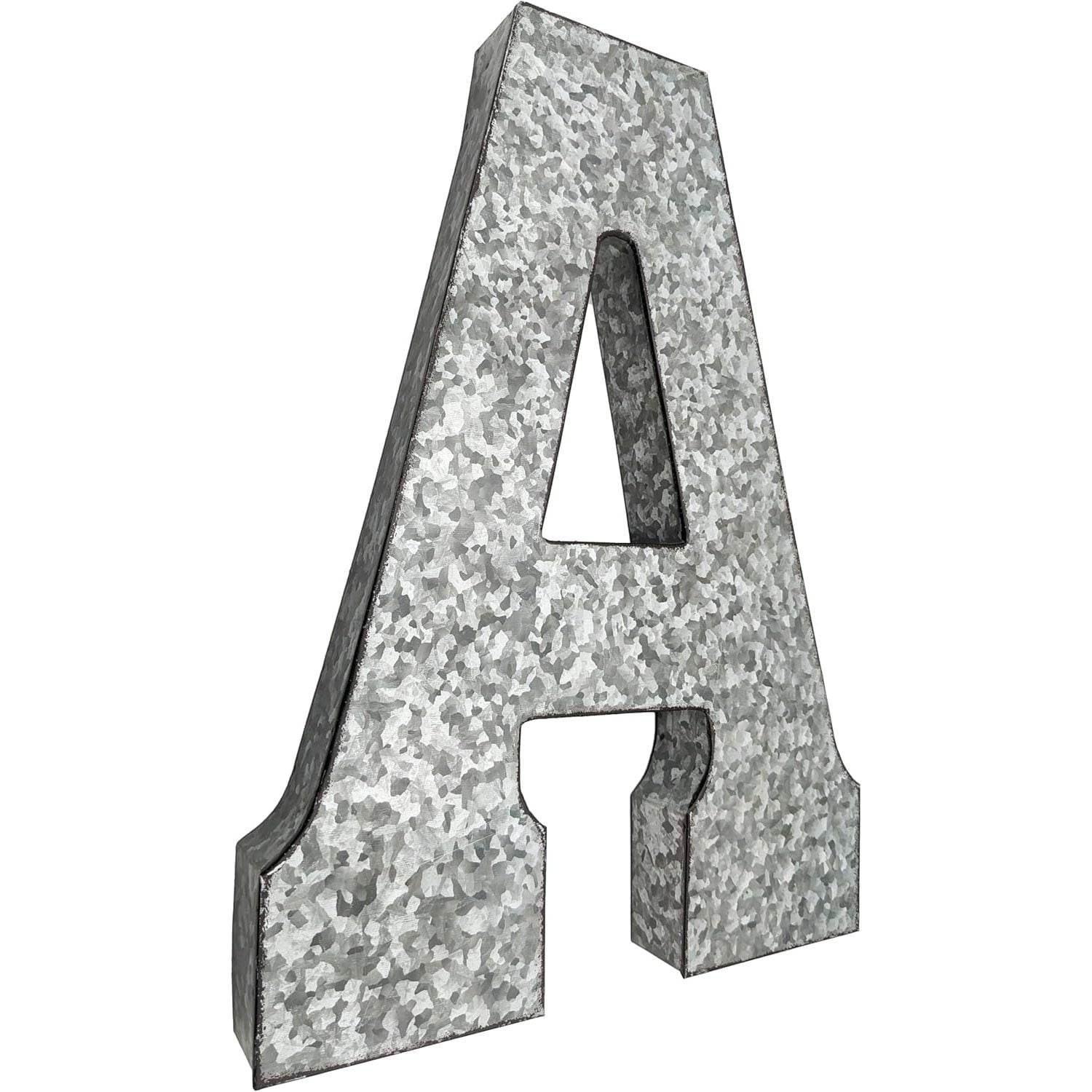 SciencePurchase 20" Metal Letter A Wall Decor, Silver with Rusted Edges ...
