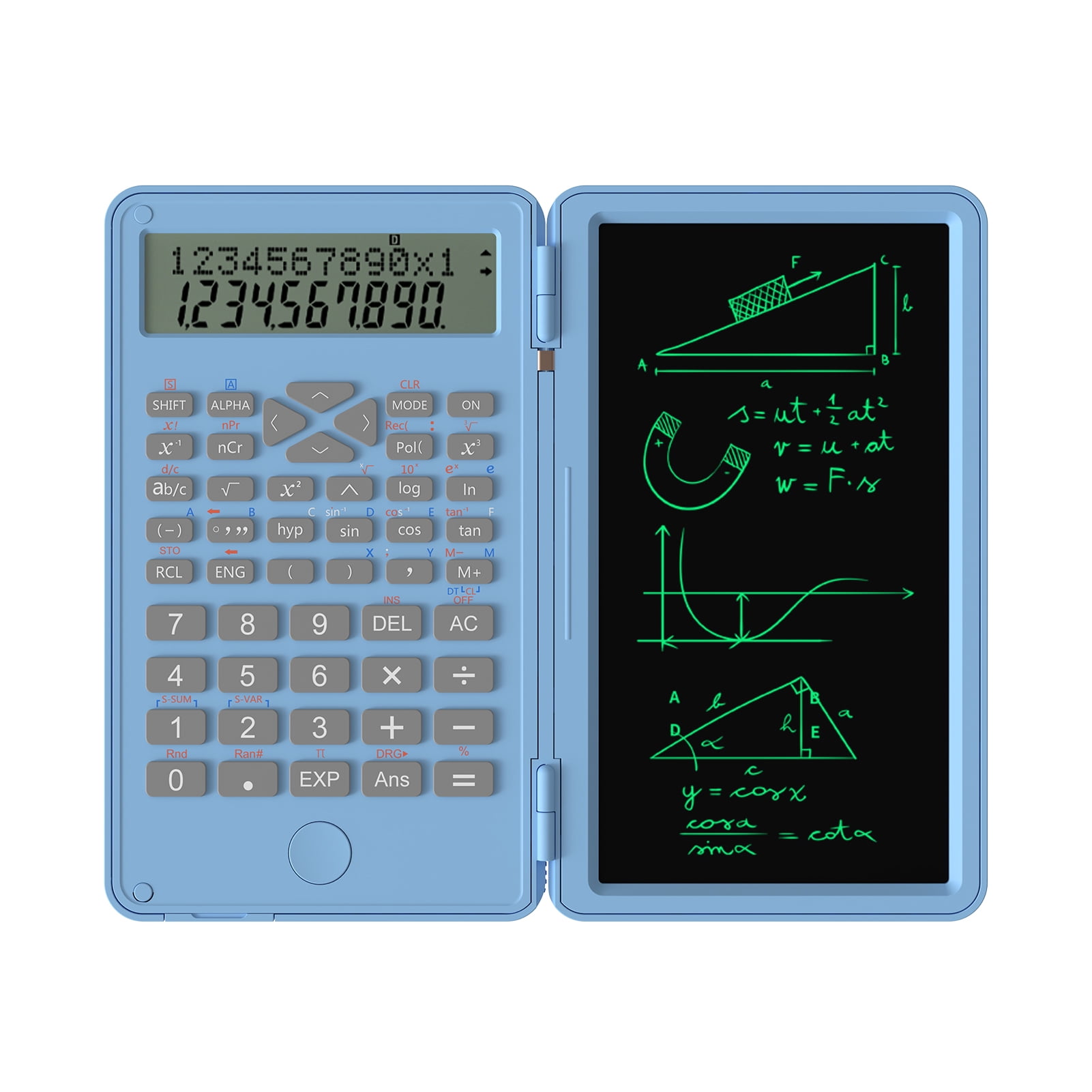 Scientific Calculator with Erasable Writing Board 240 Functions 2 Line ...