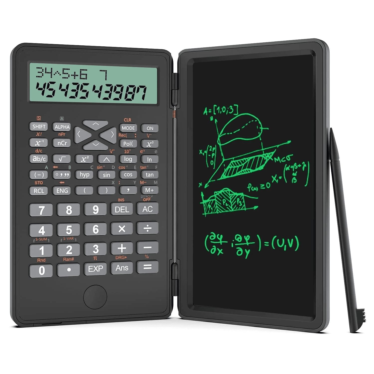 Scientific Calculator with Writing Tablet, Protable Foldable Calculator ...