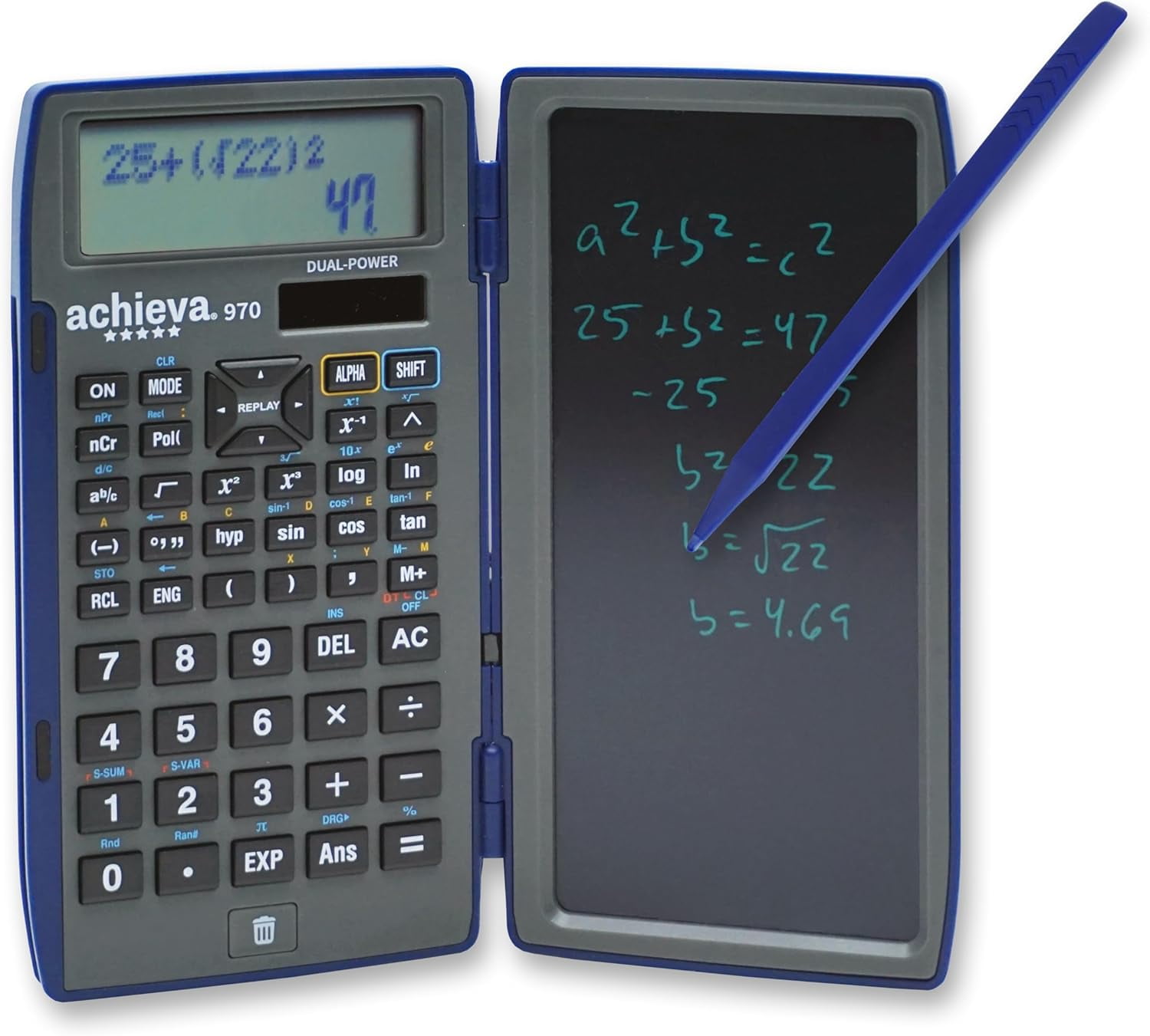 Scientific Calculator with Erasable LCD Writing Tablet | 2-Line Display ...