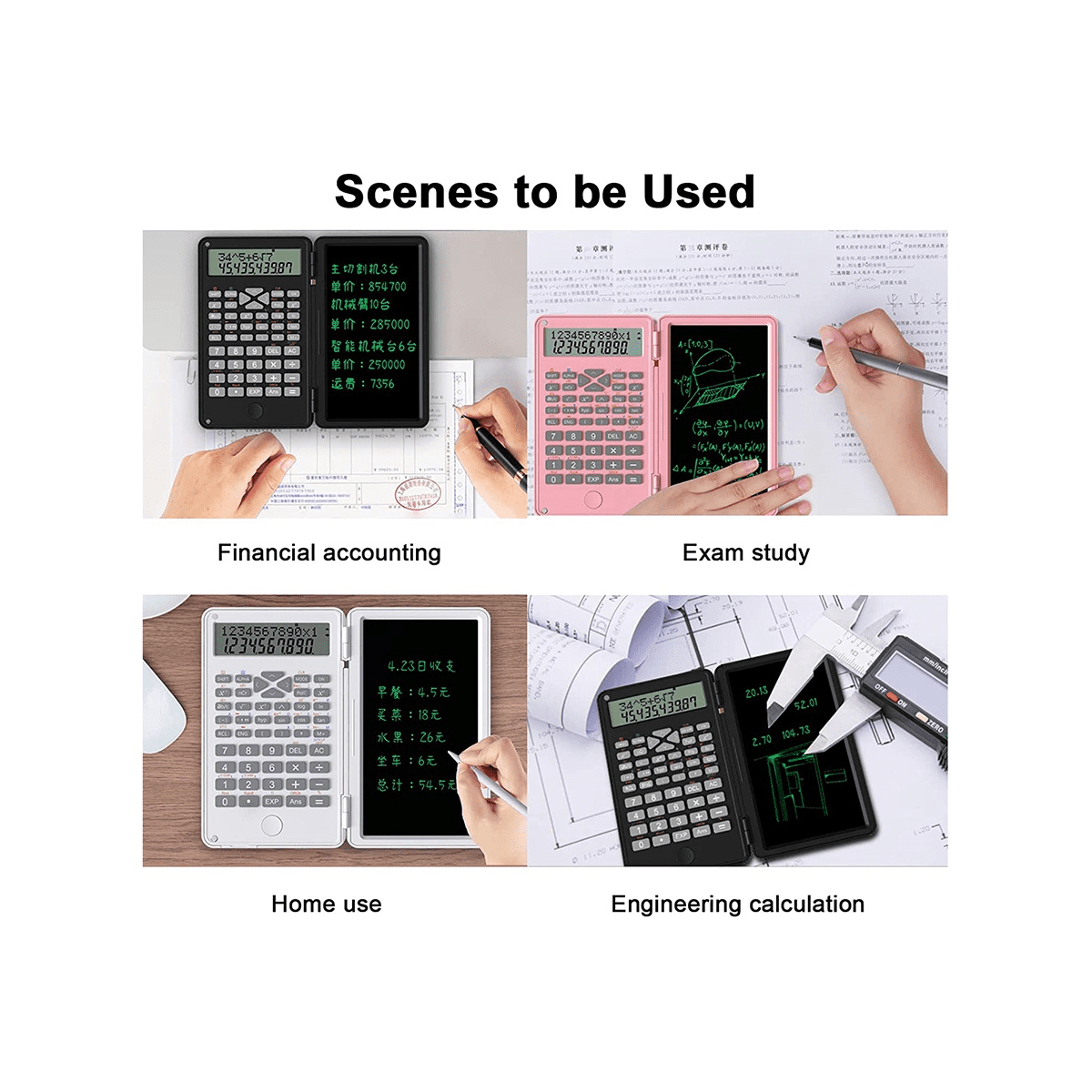 Scientific Calculators, 12-Digit LCD Display Pocket Office Desktop ...