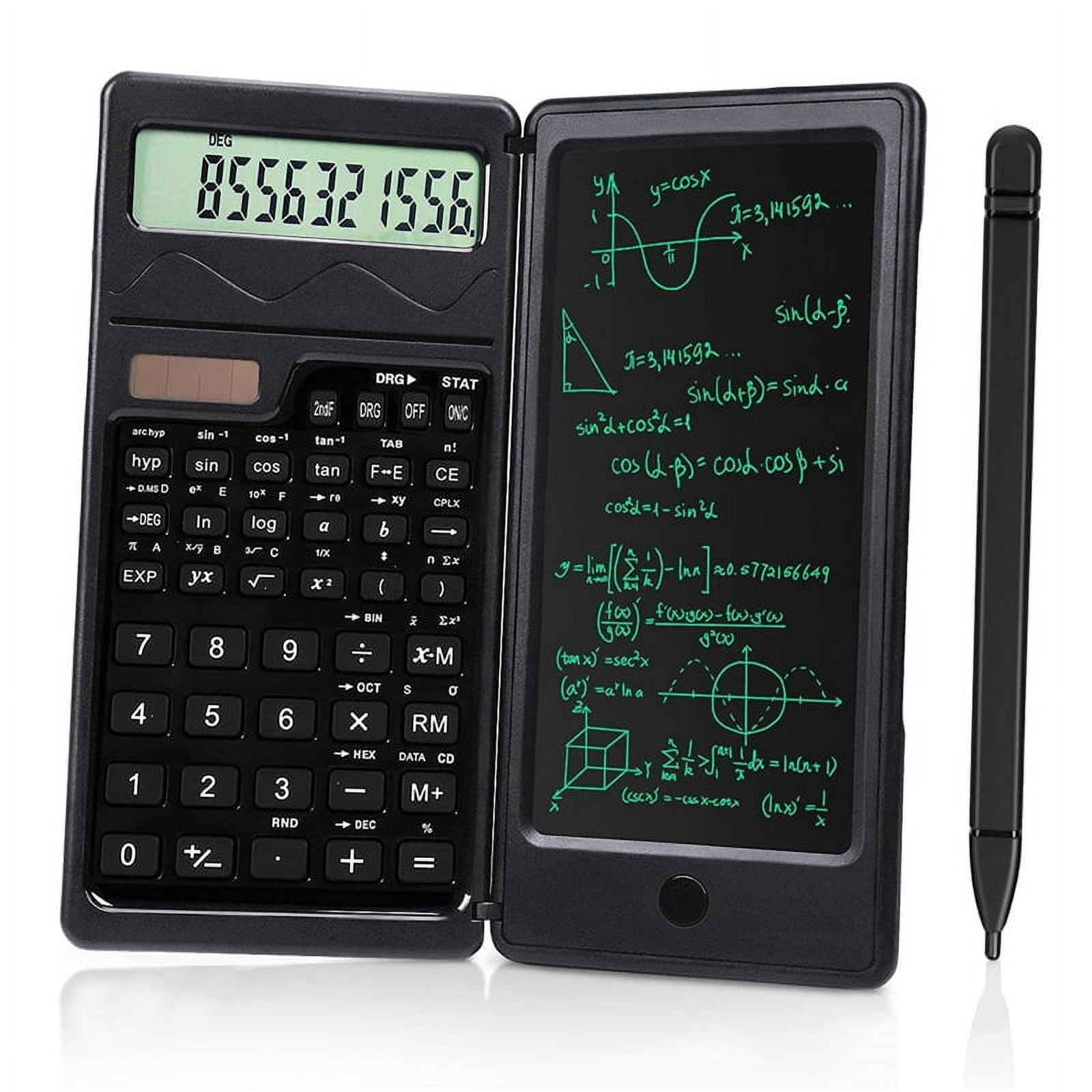 Scientific Calculators for Students,10-Digit LED,Solar/Battery Power ...