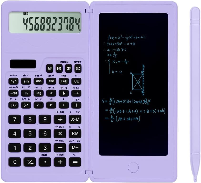 Scientific Calculators for high-School, 10 Digits Digital with Erasable ...