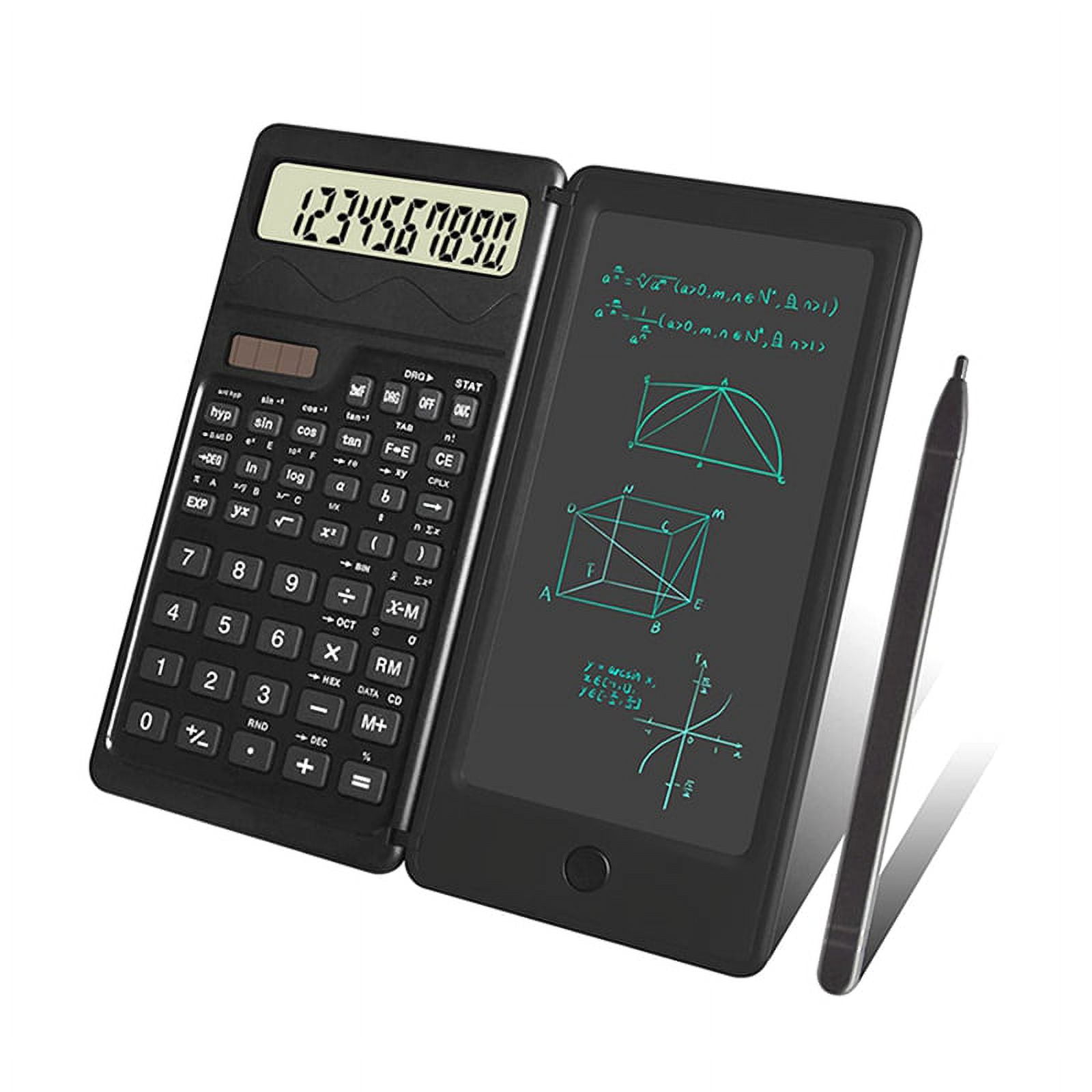 Scientific Calculators with Erasable Writing Tablet, Foldable 10 Digit ...