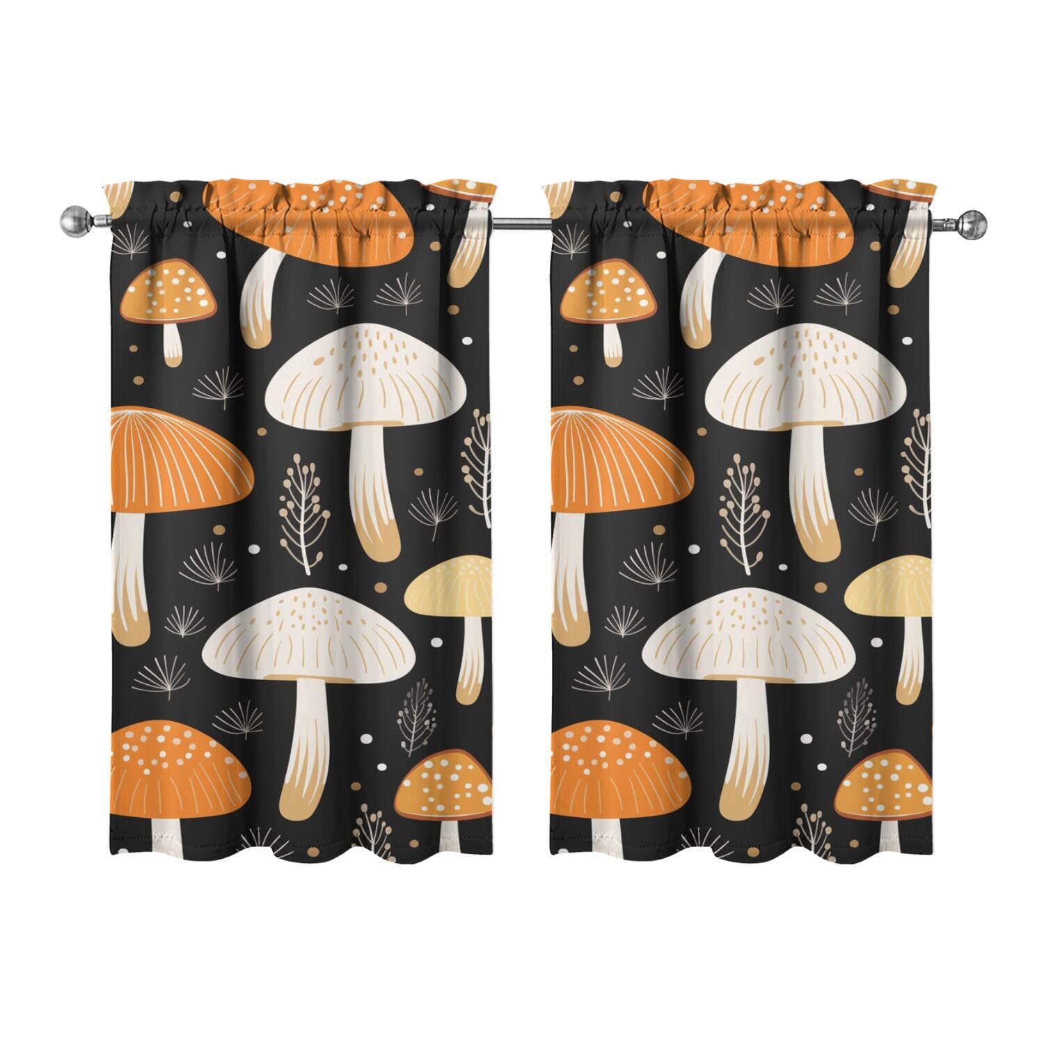 Scientific Mushroom Curtains Set - Unique Fungi Botanical Illustration ...