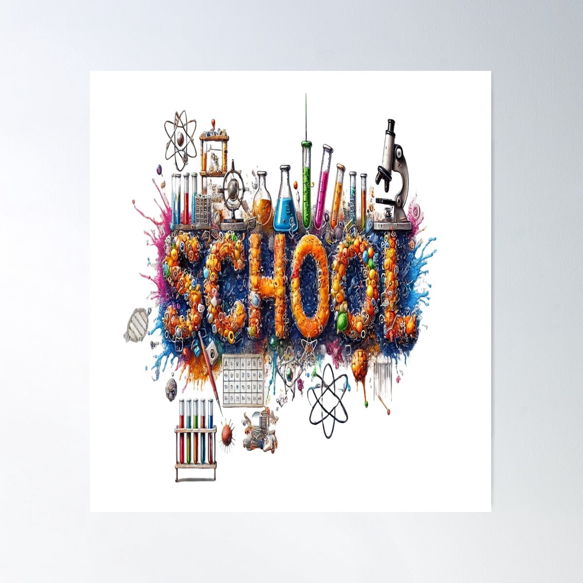 Scientific Splash: Back To School Poster Wall Art, Modern Wall Decor ...
