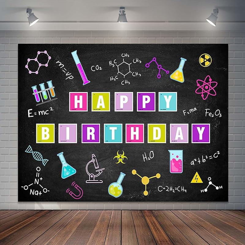Scientist Birthday Party Backdrop Mad Science Birthday Party Background ...