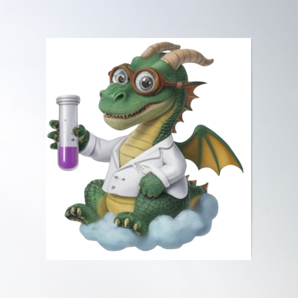 Scientist Dragon With Potion Poster Wall Art, Modern Wall Decor For ...