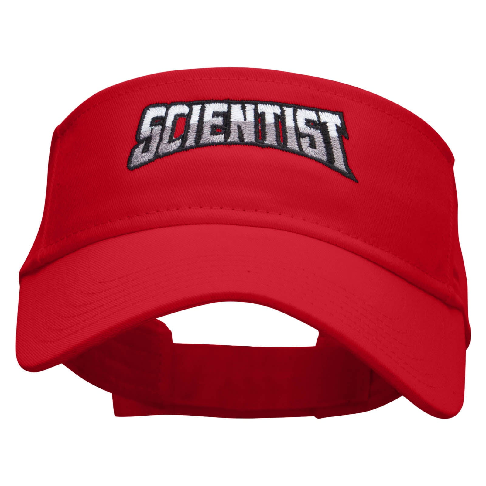Scientist Embroidered Cotton Twill Sun Visor - Red OSFM - Walmart.com