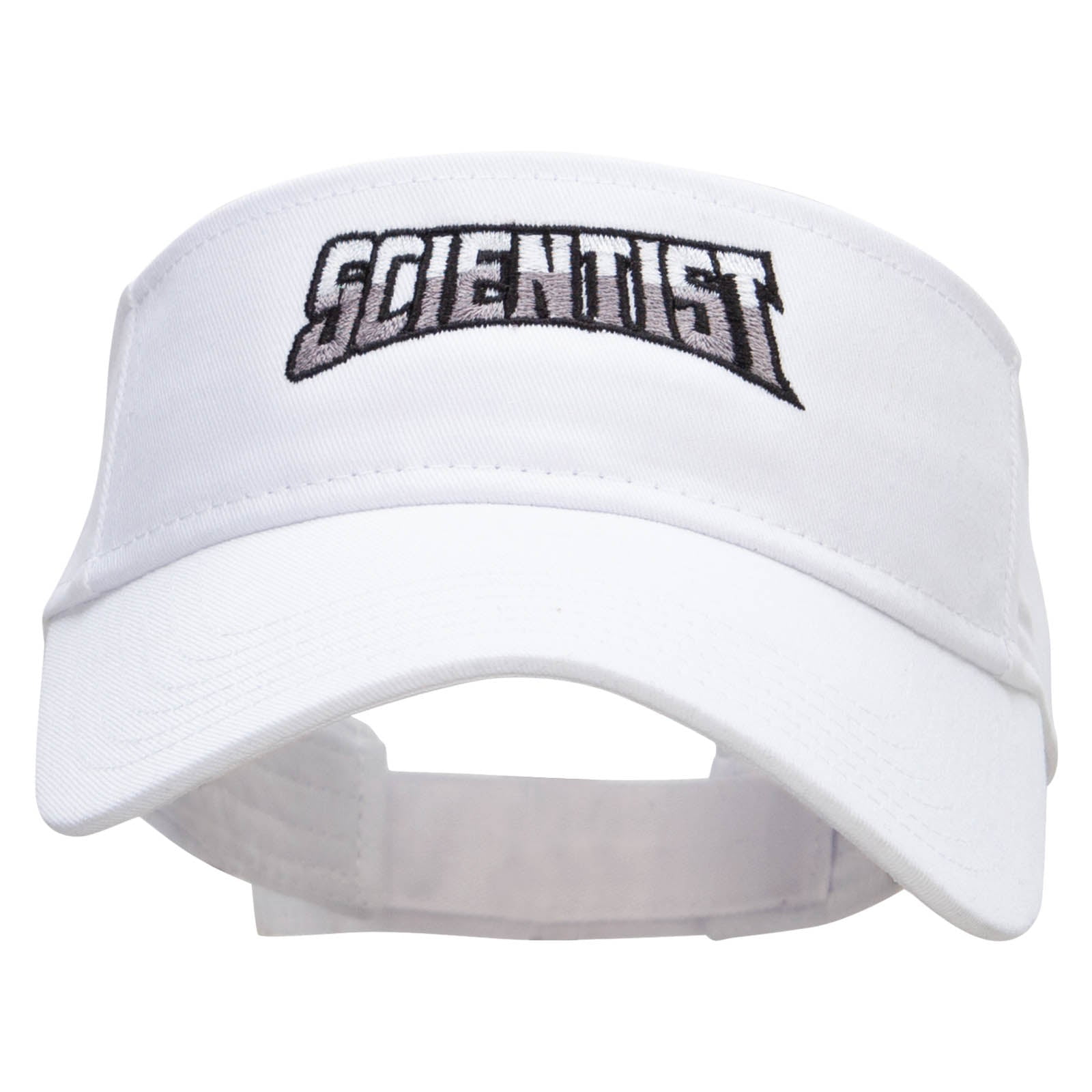 Scientist Embroidered Cotton Twill Sun Visor - White OSFM - Walmart.com
