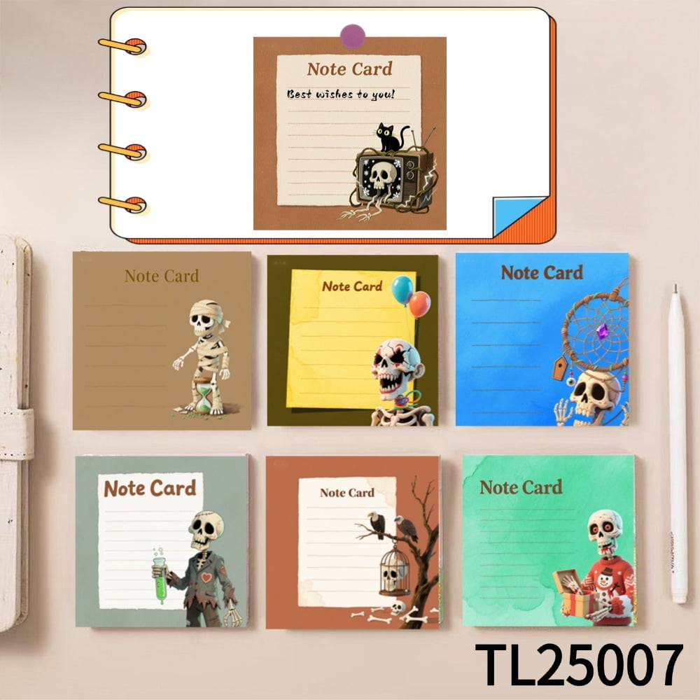 Scientist Skeleton Note Card with Lab Flasks - Ideal for Experiment ...