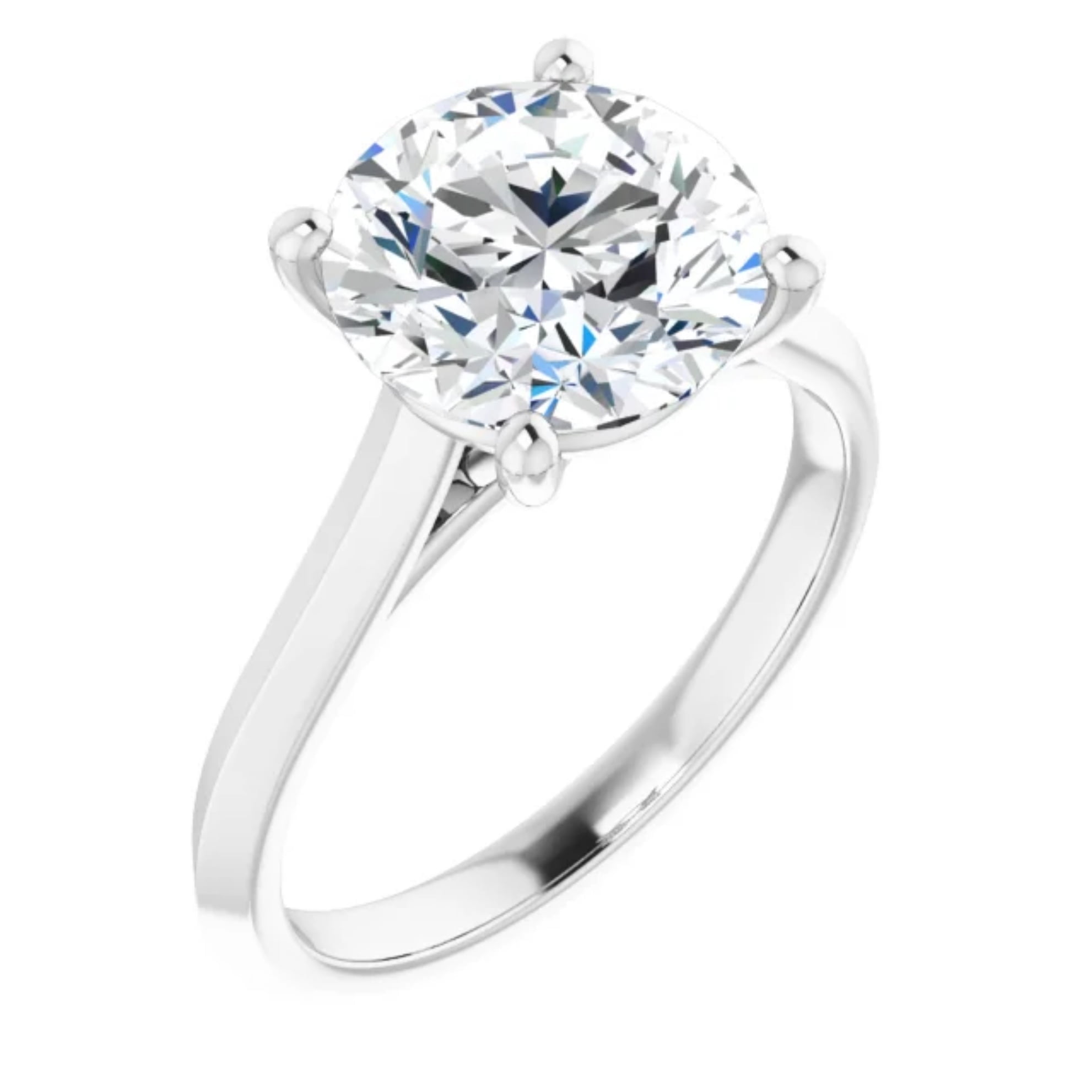 Scintillenora Cathedral Lab Diamond Engagement Ring Round Solitaire 3 ...