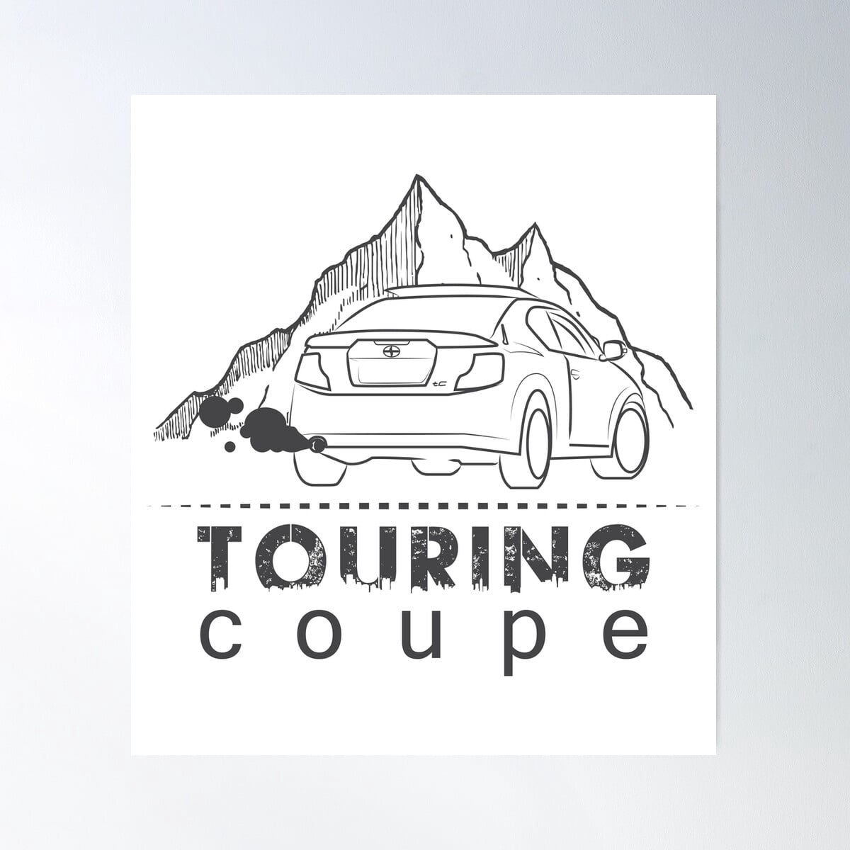Scion Tc Touring Coupe Poster Wall Art, Modern Wall Decor, 17x17 ...