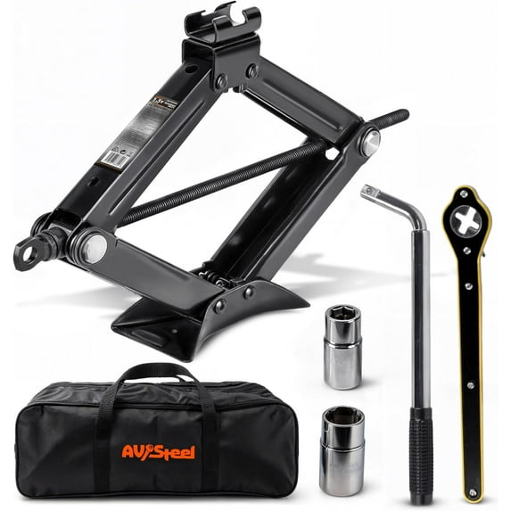 Scissor Jack for Car 1.5 Ton (3306 lbs) Heavy-Duty Kit, Universal Tire ...