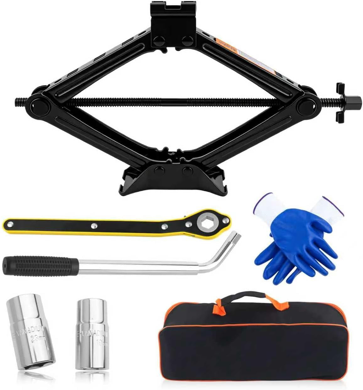 Scissor Jacks Set,2 Ton Portable Car Jack Kit with Lug Wrench & Scissor ...