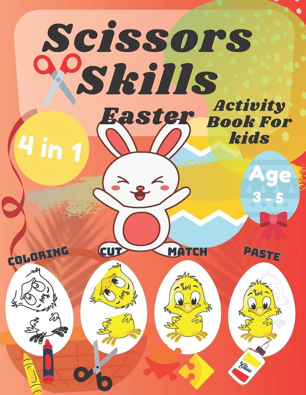 Scissor Skills Activity Book For Kids: Easter Coloring Cutting Matching ...