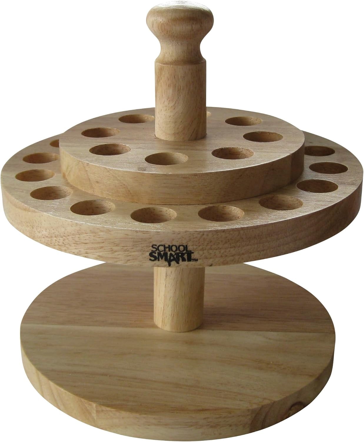 Scissor Stand TURNABLE Round Oak Wood - Walmart.com