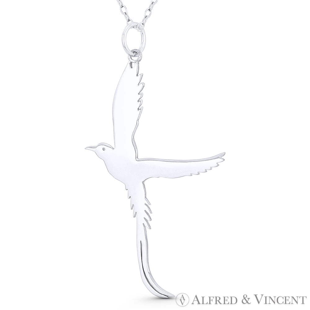Scissor-Tailed Flycatcher Bird Animal Charm Pendant & Chain Necklace in ...