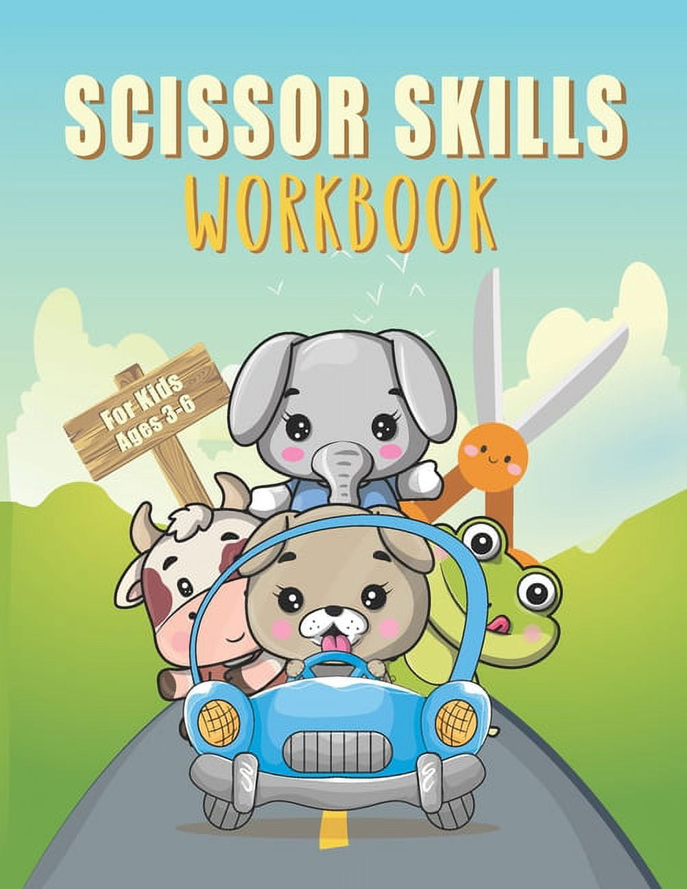 Scissor skills workbook for kids ages 3-6: Coloring and Cutting ...