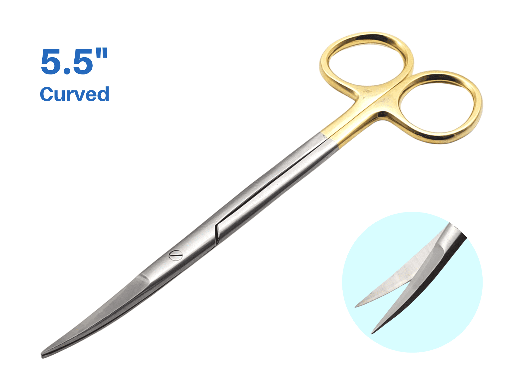 Scissors 5.5 inches Curved Gold Plated Handle With TC Extra Sharp ...
