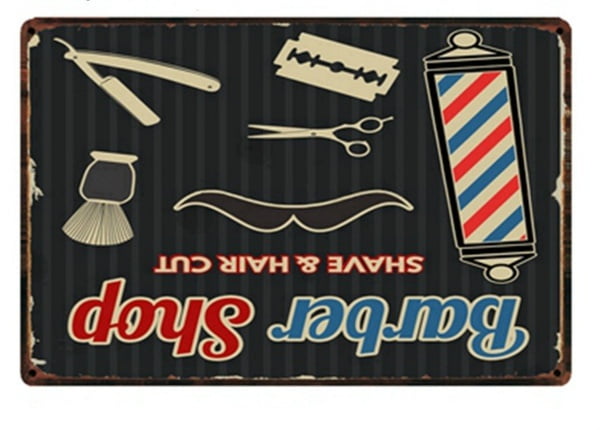 Scissors Barber Shop Metal Aluminum Sign Poster Home Decor Bar Wall Art ...