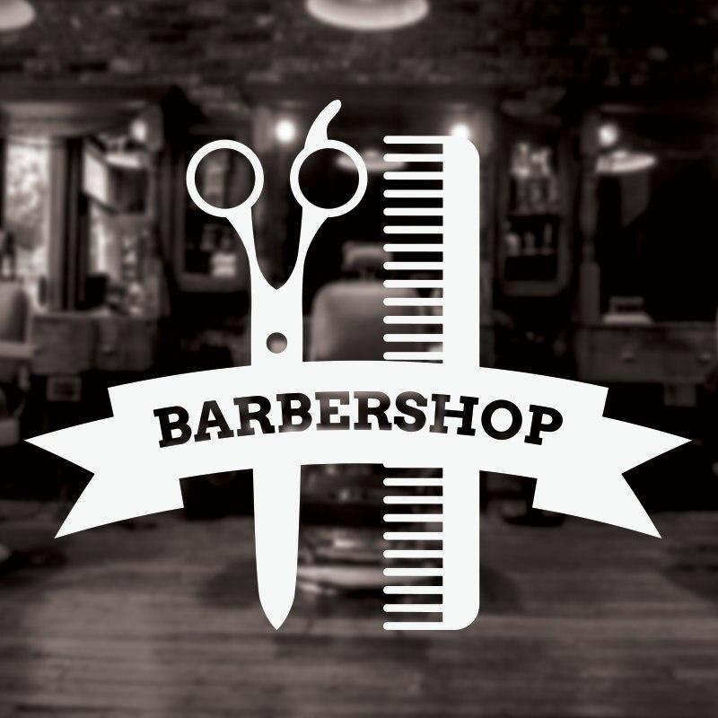 Scissors Comb Wall Decal Barber Shop Barbers Sign Vinyl Decals Stickers ...