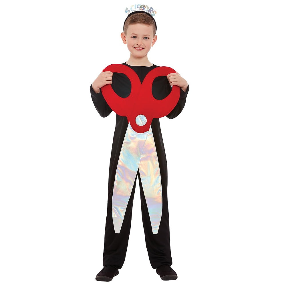 Scissors Costume Black Red Girls Fancy Dress Small Medium Unisex Kids ...