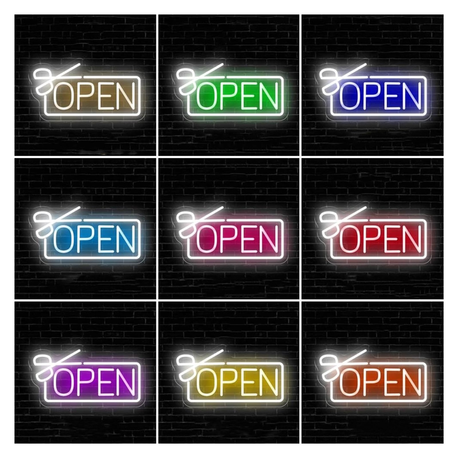 Scissors Neon Sign USB Powered Dimmable "Open" Neon Lights Suitable For ...