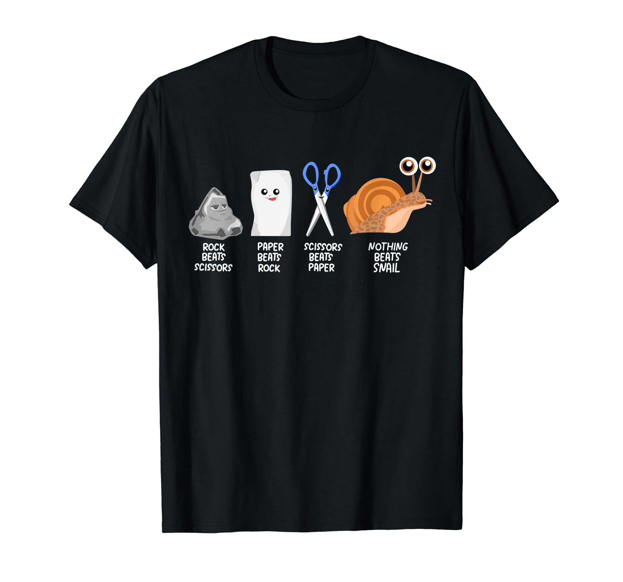 Scissors stone paper snail clothing gift snails Black T-Shirt - Walmart.com
