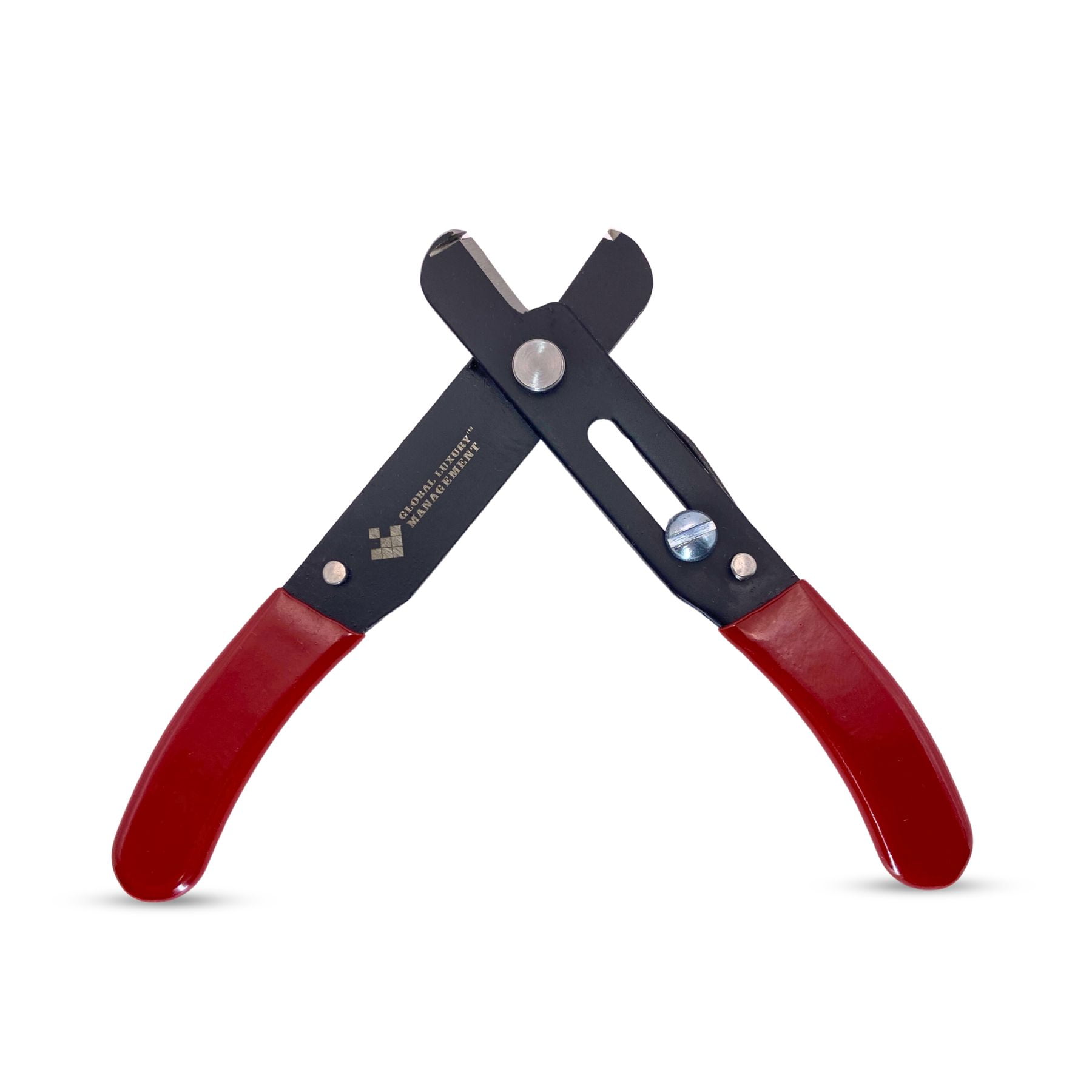 Scissors to cut aluminum and plastic rings from birds' legs, red color ...