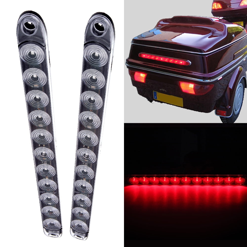 Scitoo 2 Pcs Truck Trailer RV Clear Lens Red LED 15" Waterproof Sealed ...