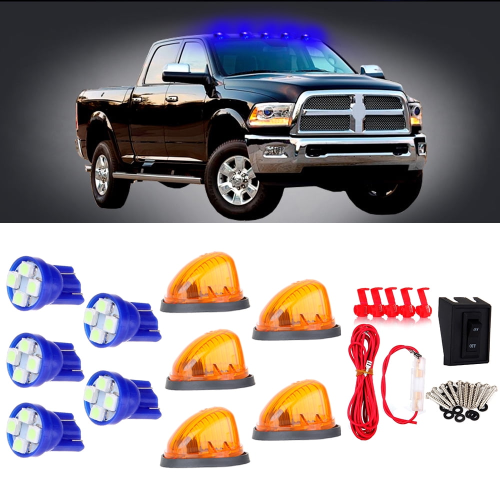 Scitoo 5 Pack Amber Clearance Round 1313A Cab Marker Light + Ice Blue ...