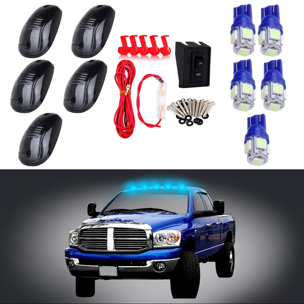 Scitoo 5 Pack Smoke Roof Running Light Clearance lamp Covers + Ice Blue ...