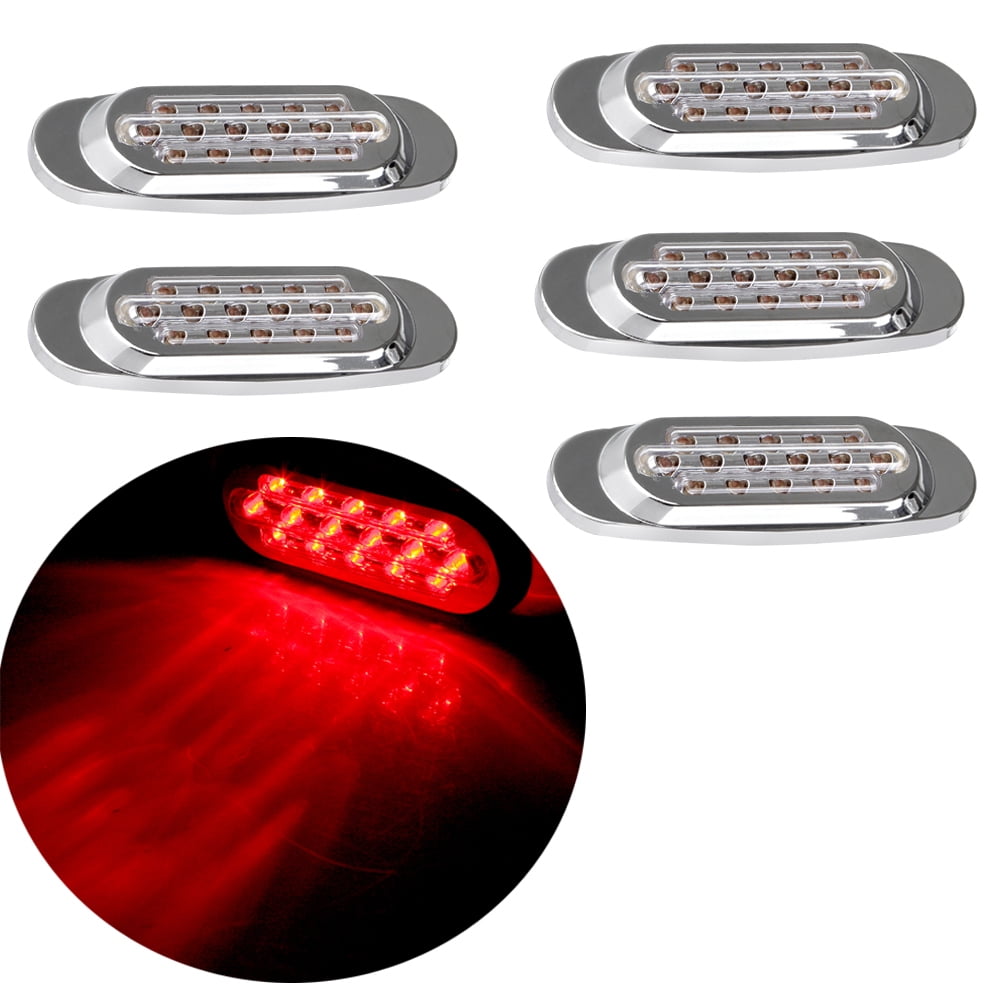 Scitoo 5Pcs Red Oval Oblong Sealed LED Turn Signal and Parking Light ...
