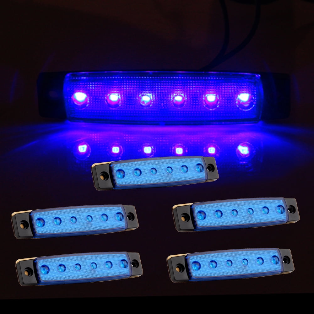 Scitoo 5x 3.8" Truck Bus Boat Trailer Blue Side Marker Indicators Light ...