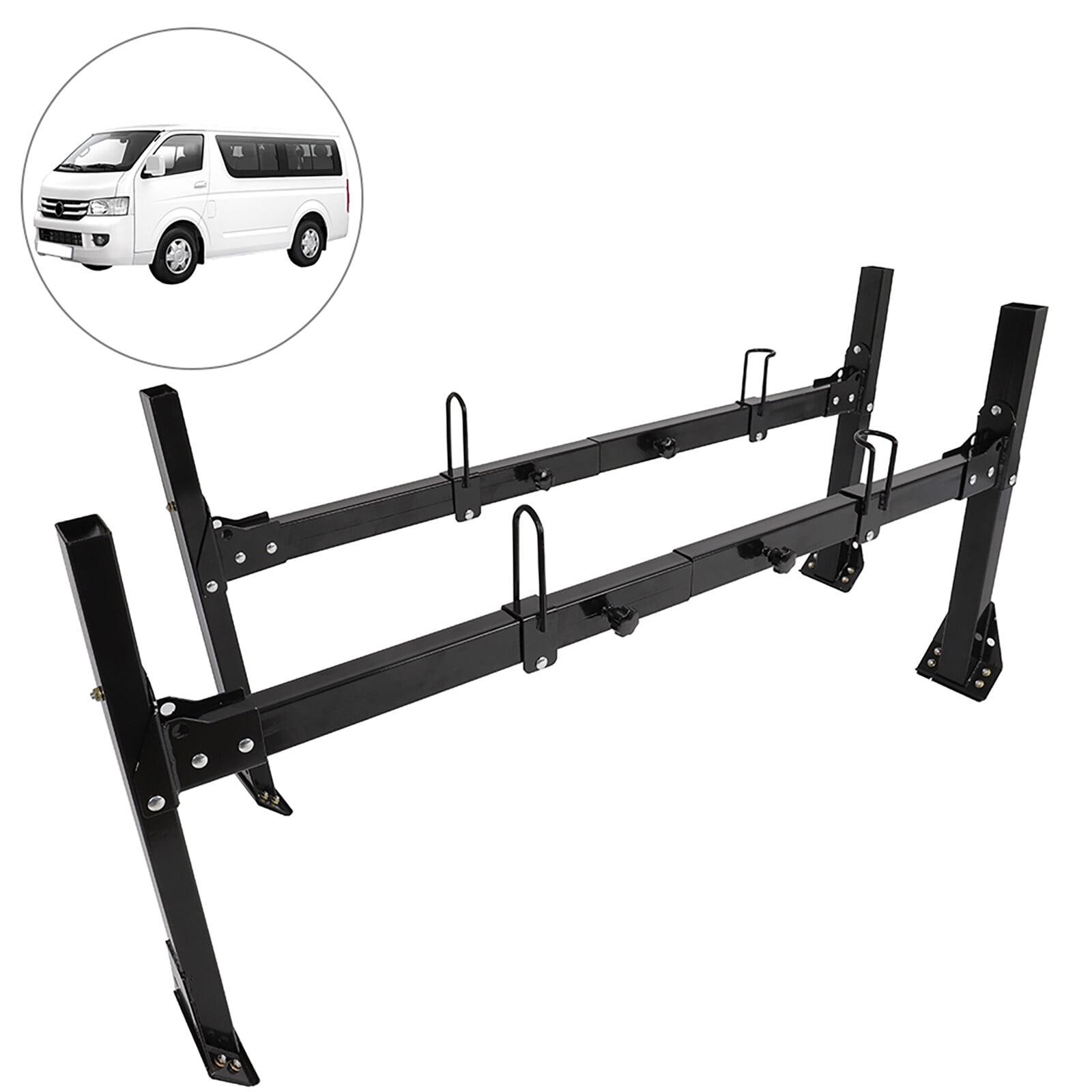 Scitoo Heavy-Duty 2 Bars Steel Utility Ladder Truck Pickup Rack Kayak ...