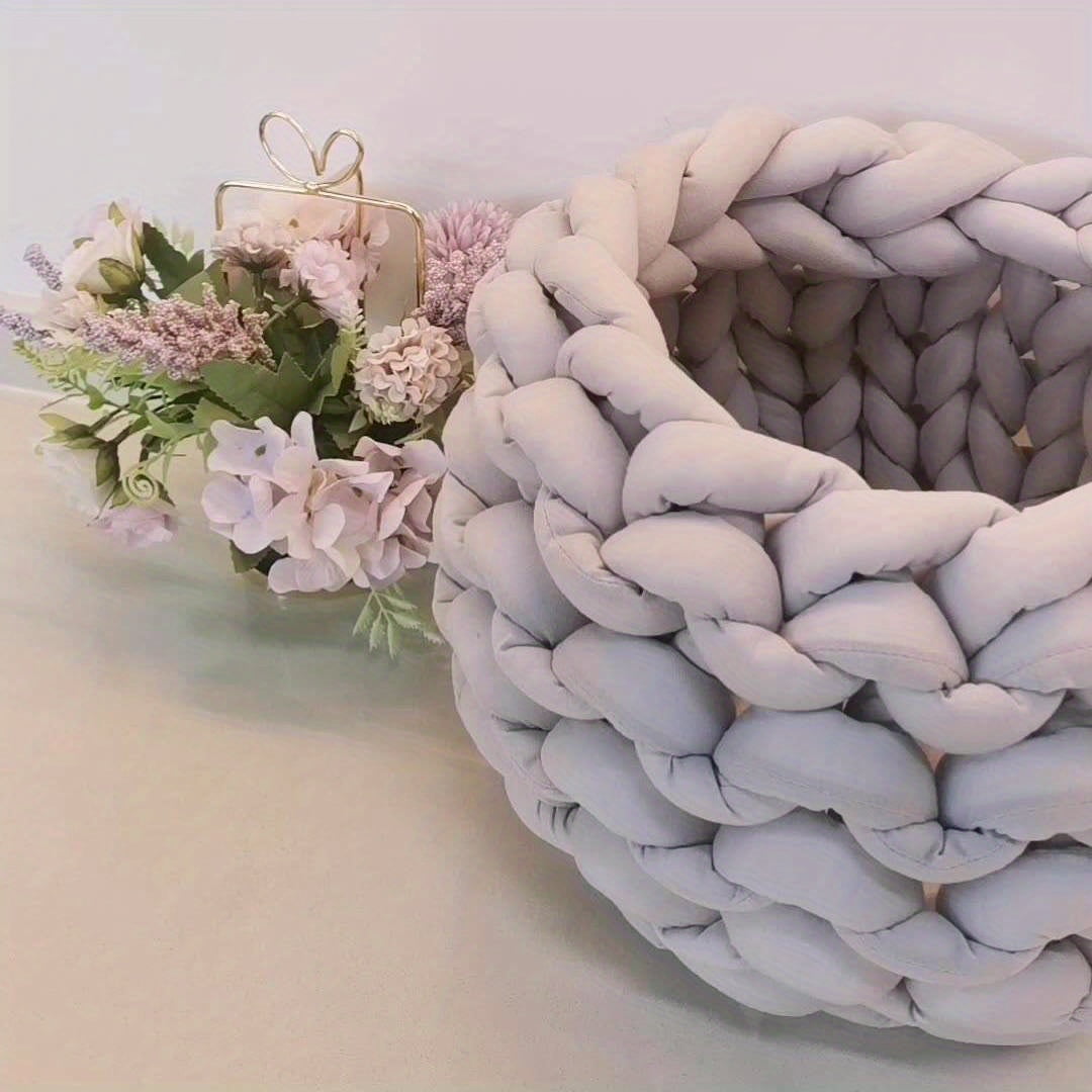 Scmkd Pet Bed Basket Warm Woven Cat Nest Cozy Cuddler For Dogs & Cats ...