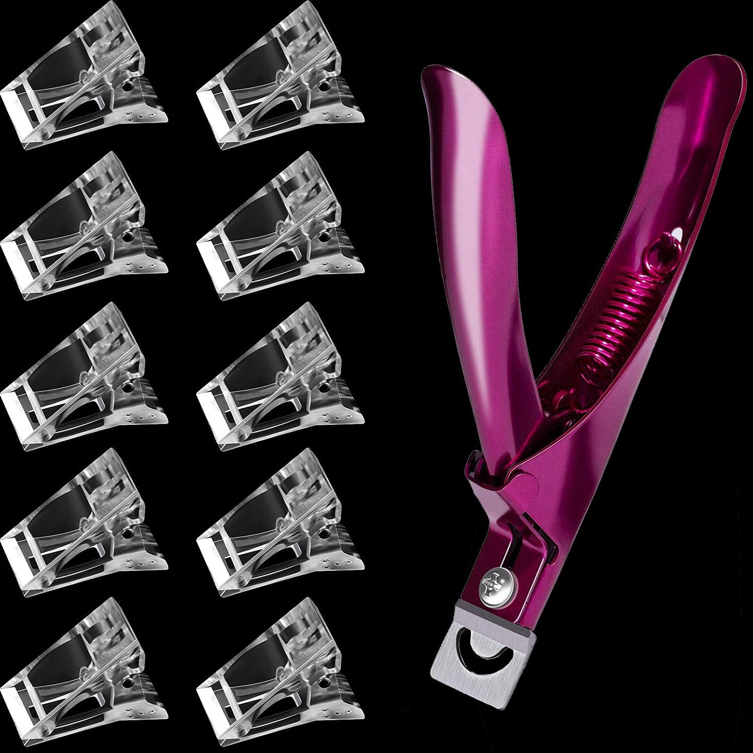 Scnwvu 10Pcs Nails Tips Clips With Professional Fake Nail Tip Clippers ...