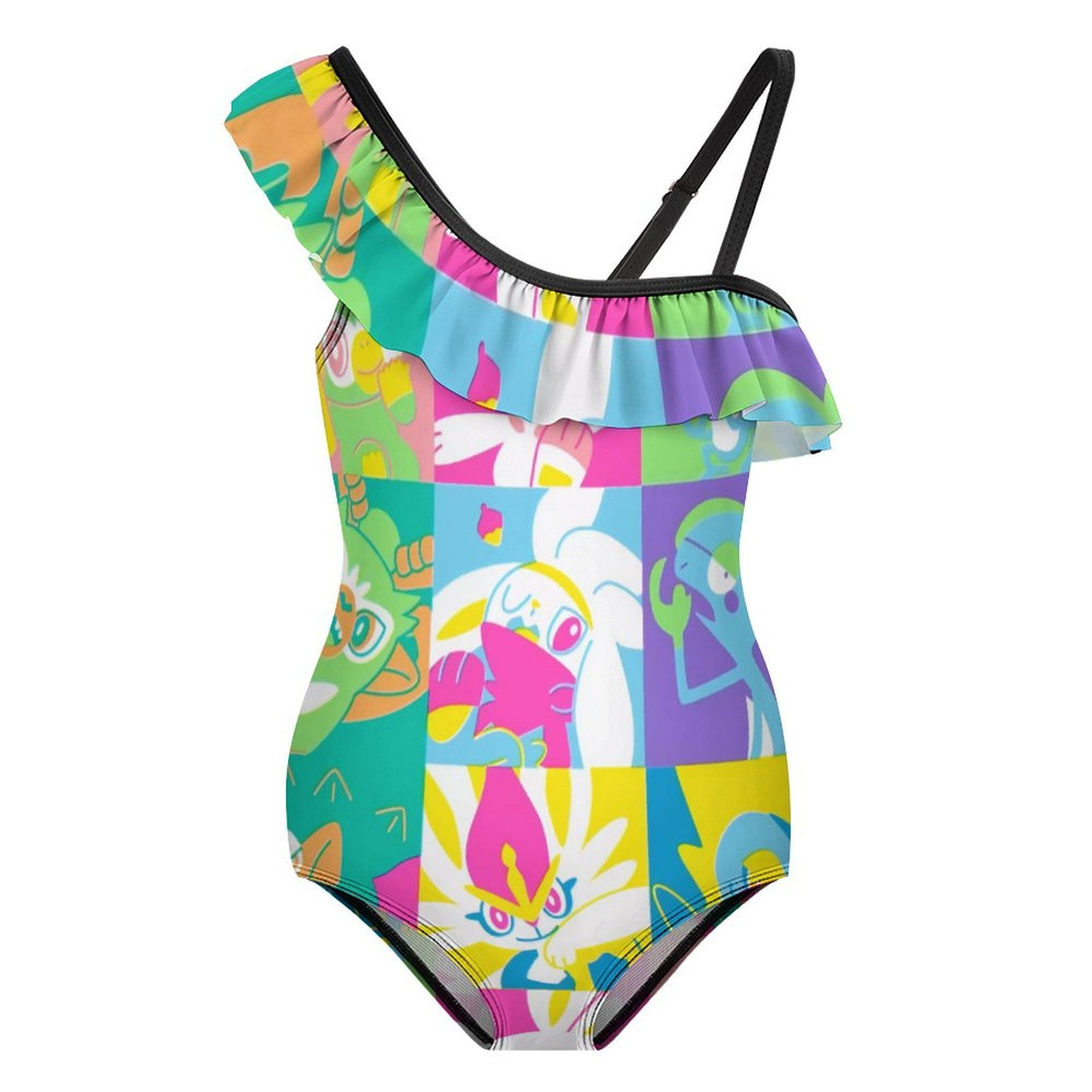 Sco-rbunny Girls Swimsuit One Piece Swimsuits Ruffle Bathing Suit Kids ...